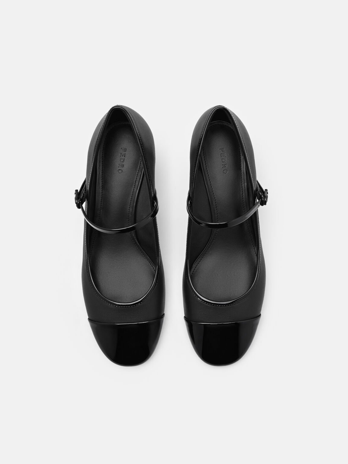 Claude Leather Mary Jane Pumps - Black - PEDRO ID