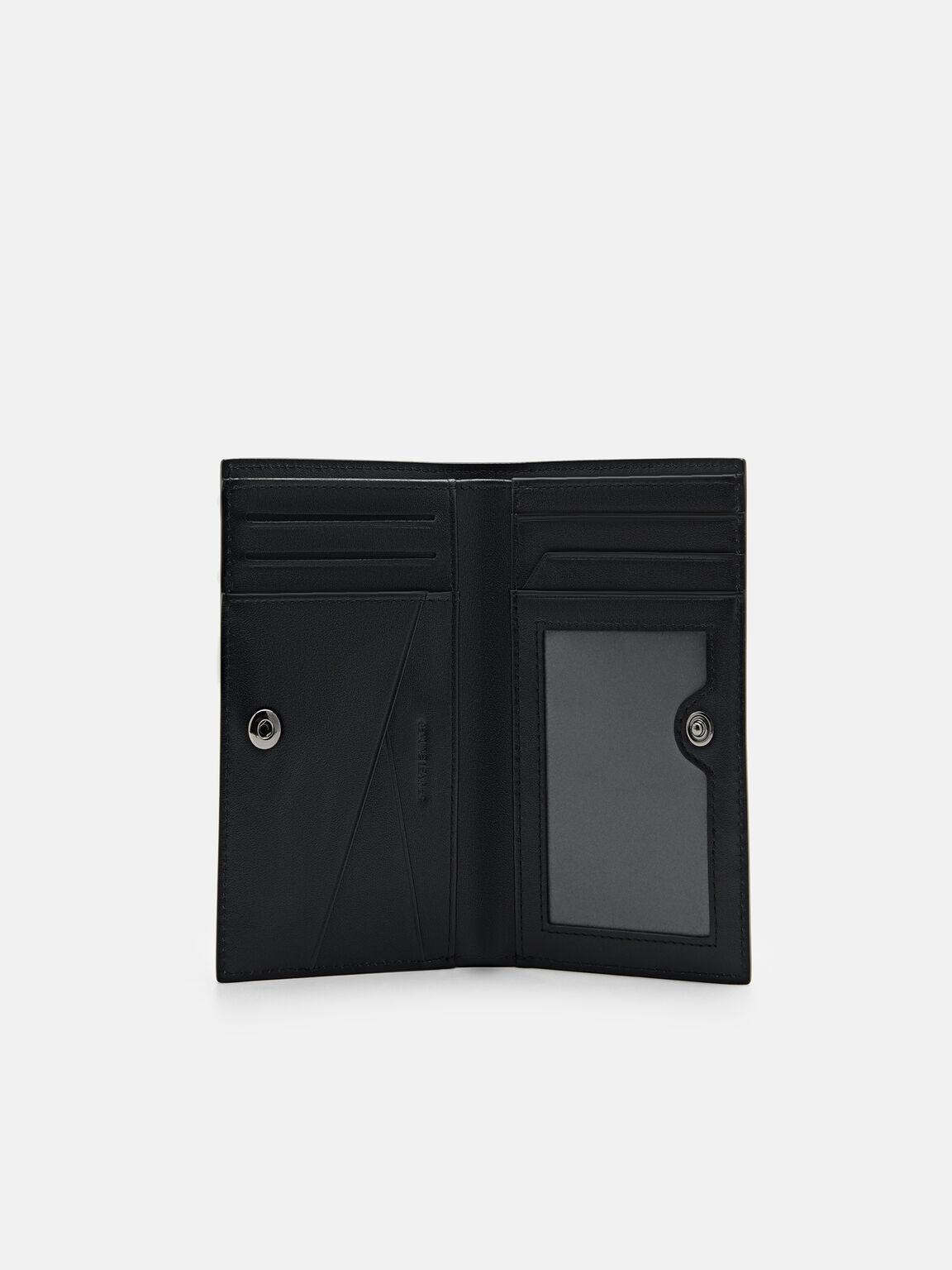 Black Leather Bi-Fold Card Holder with Lanyard - PEDRO ID