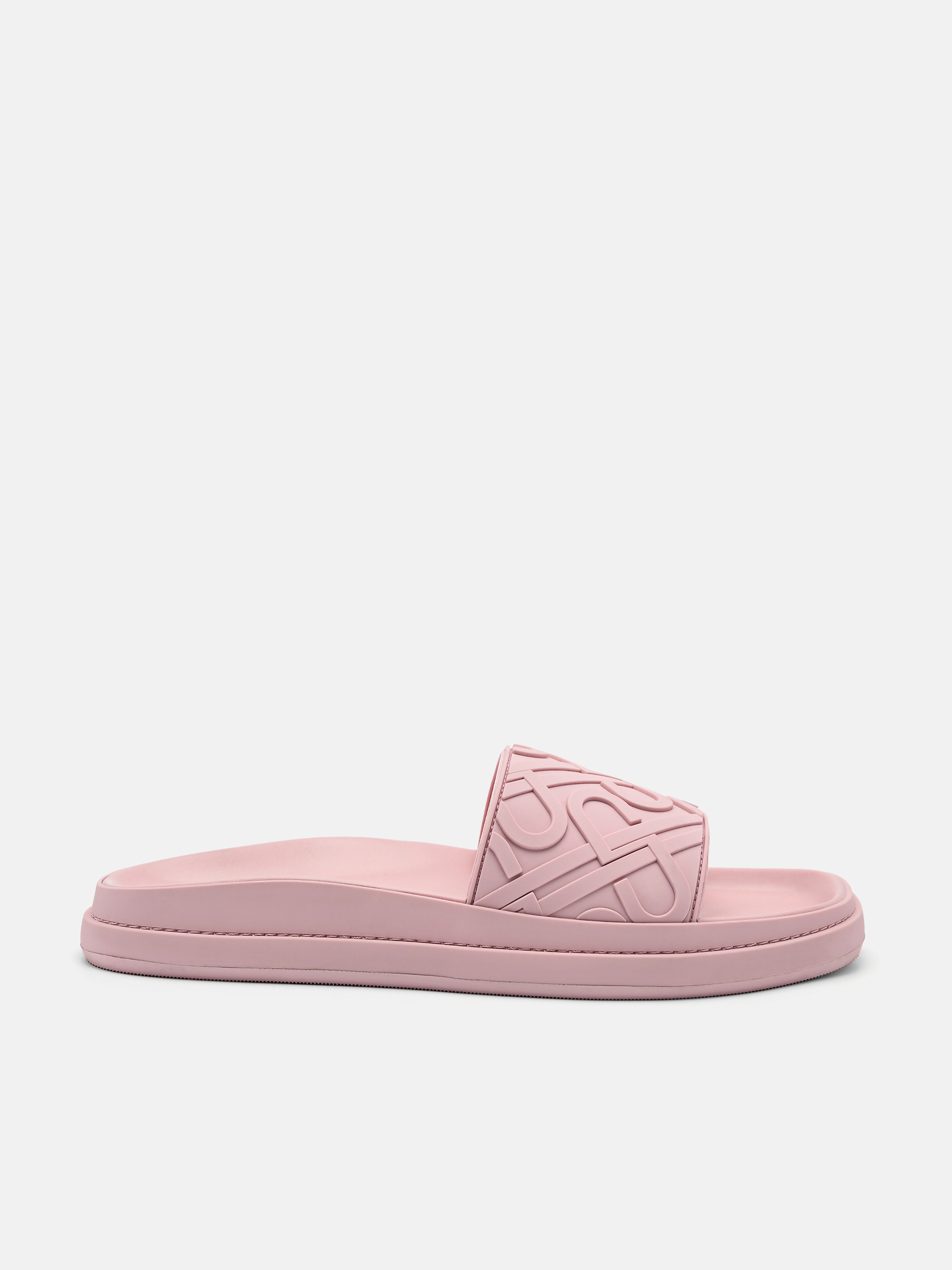 Pink PEDRO Icon Embossed Slide Sandals - PEDRO ID