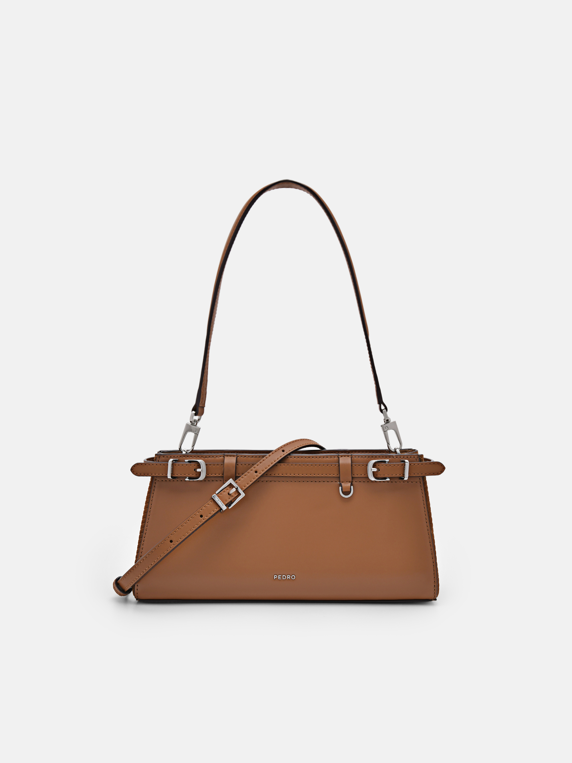 Cognac PEDRO Studio Phoebe Leather Shoulder Bag - PEDRO ID